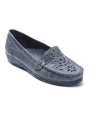 Mocassin femme, sans gêne, chaussures pieds larges